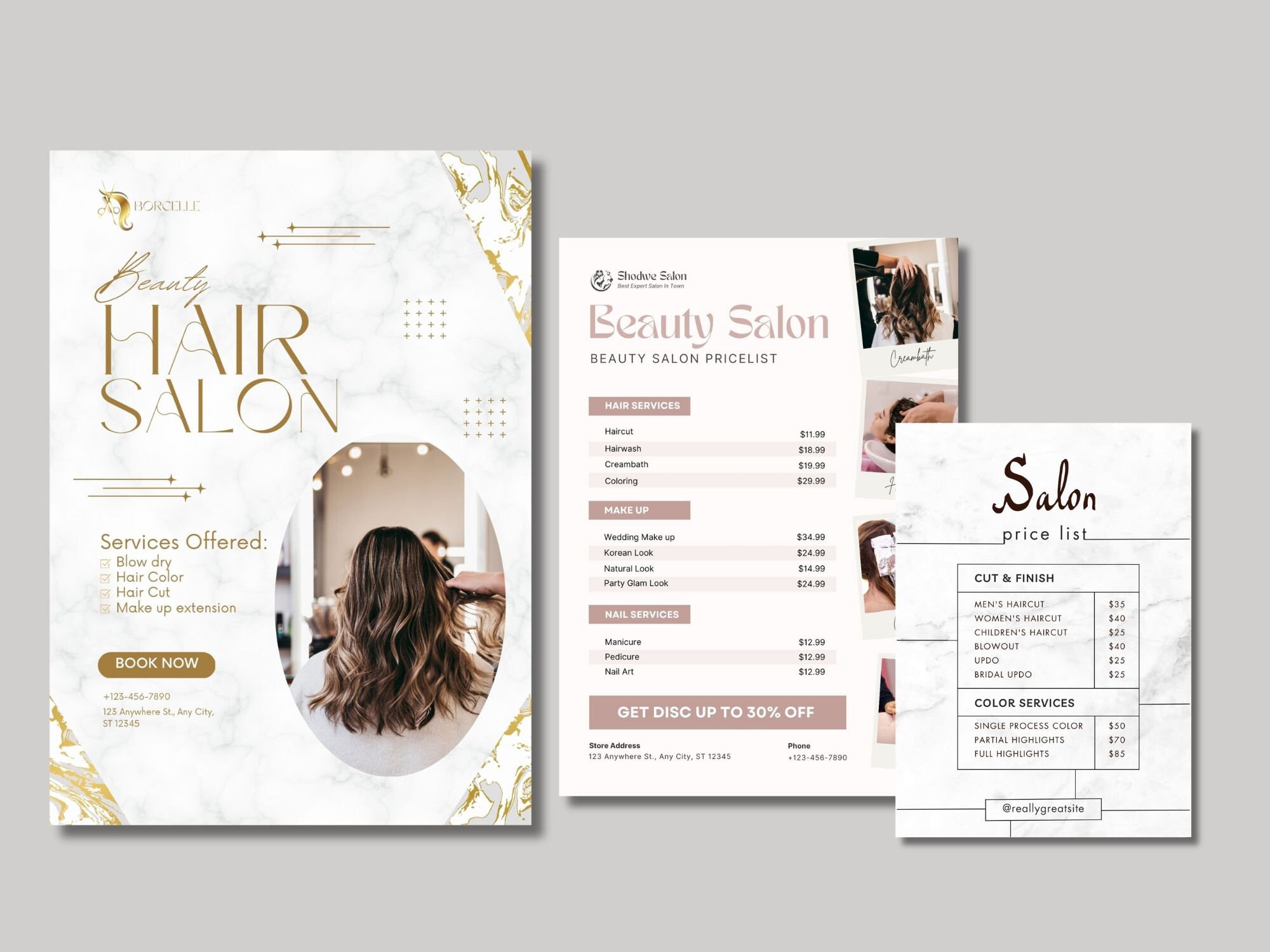 Salon Price List Flyer: Canva Editable Template for Stylish Promotions ...