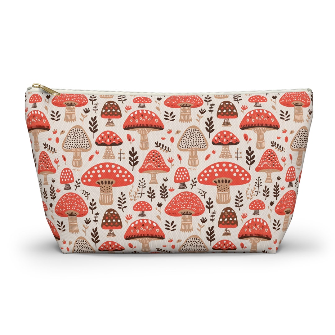 Cute Mushroom Accessory Pouch W T-bottom, Nature Inspired Gift ...