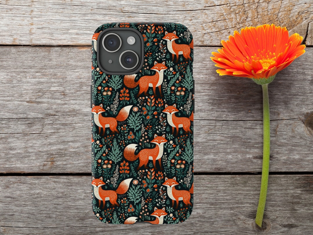Forest Fox Tough Phone Case, Cottagecore iPhone and Samsung Galaxy ...