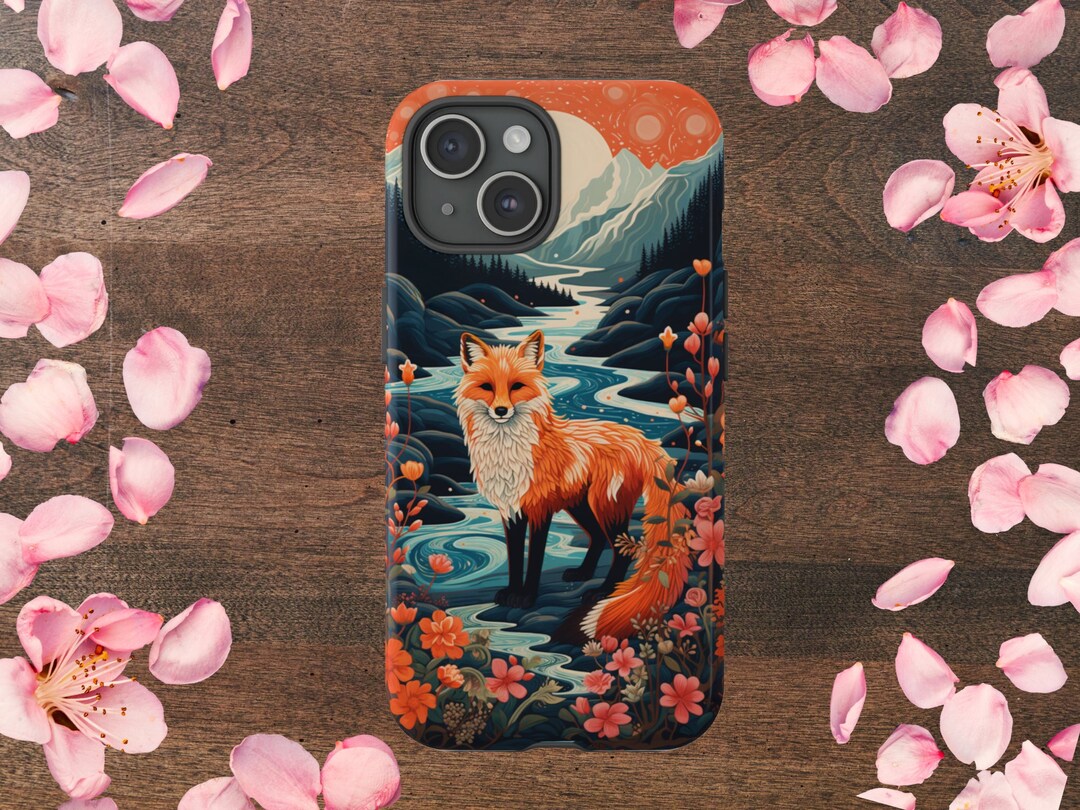 Fox Japanese Folk Art Phone Case, Cottagecore, Fox Lover Gift Ideas ...