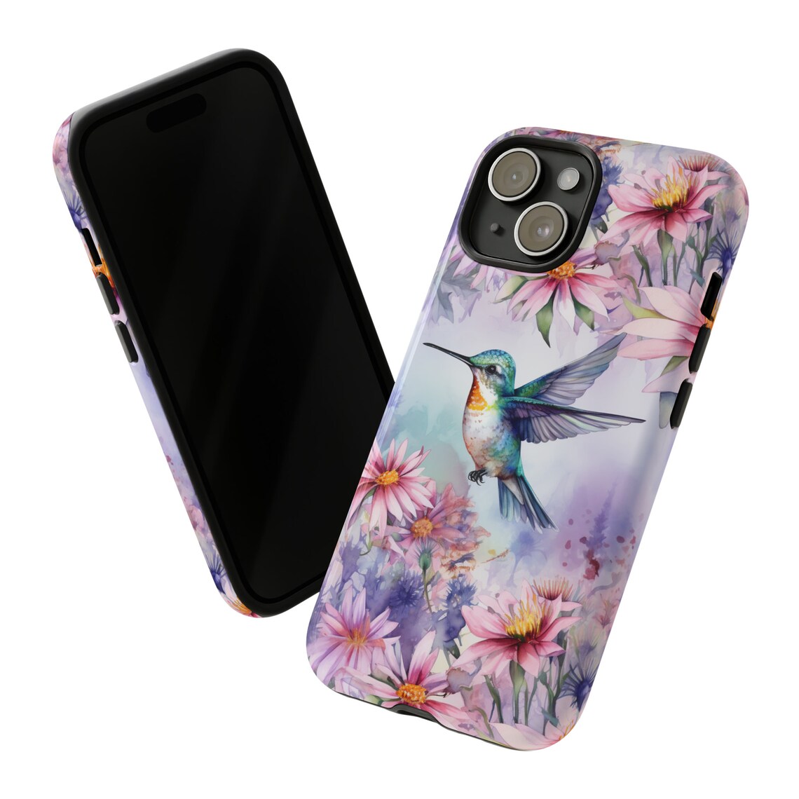 Watercolor Hummingbird Phone Case, Cottagecore Tough Phone Case, Bird ...