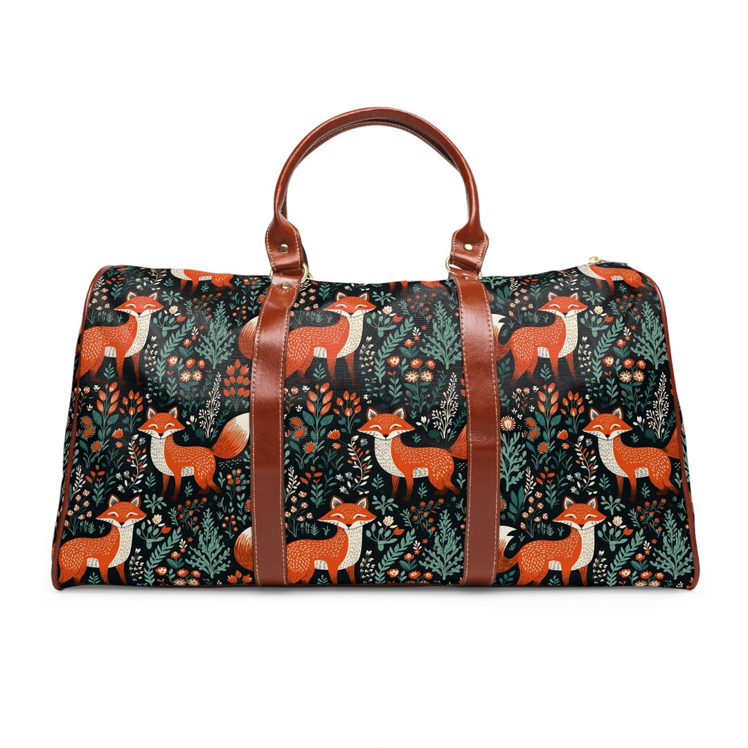 Woodland Fox Waterproof Travel Bag, Cottagecore Carry On, Fox Lover ...