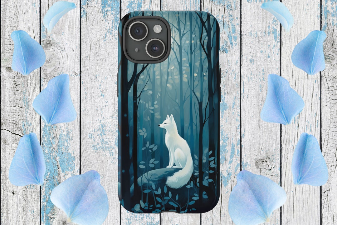 White Fox Phone Case, Cute Fox Tough Phone Case, Nature Inspired, White ...