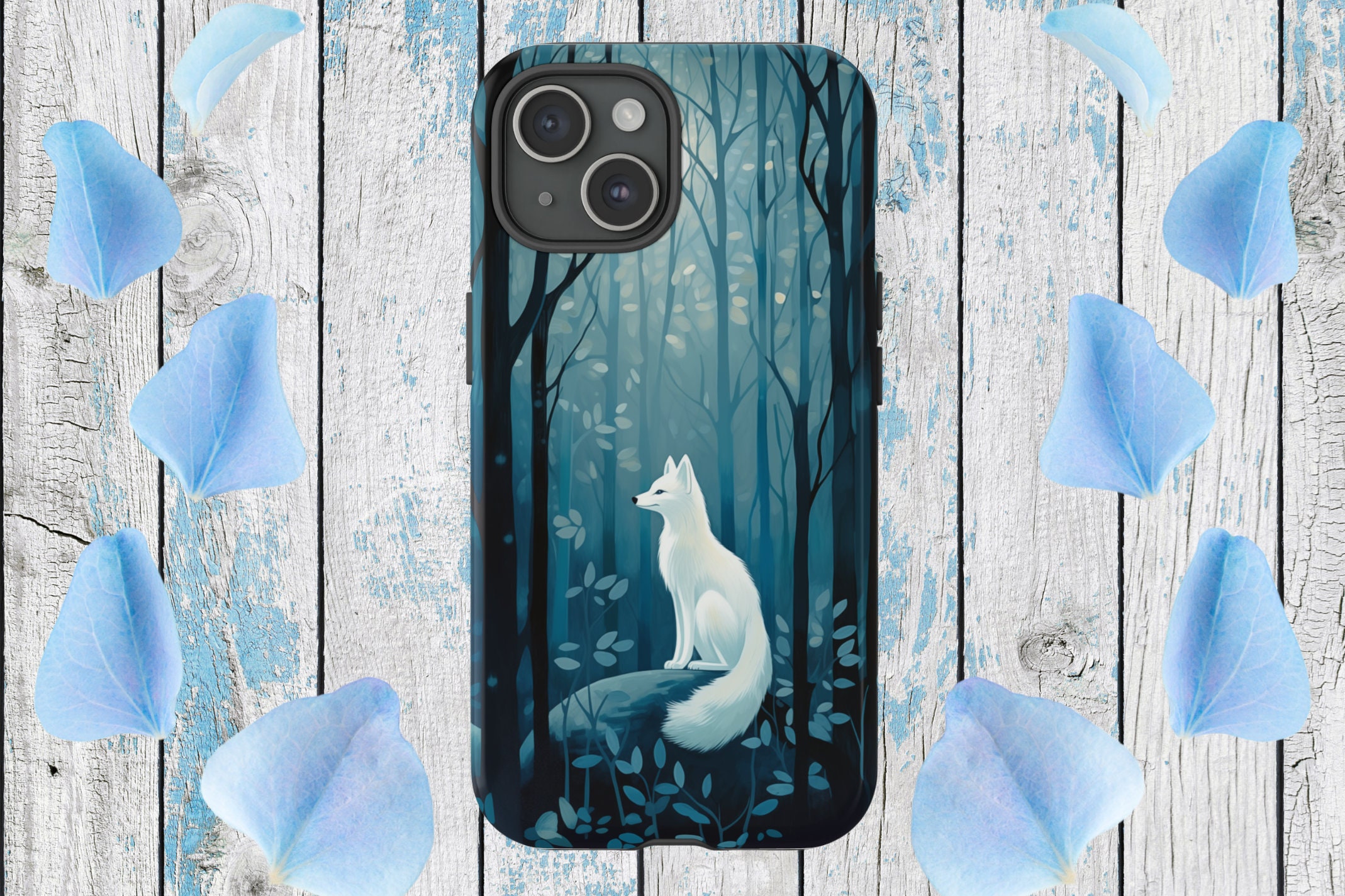 White Fox Phone Case, Cute Fox Tough Phone Case, Nature Inspired, White ...