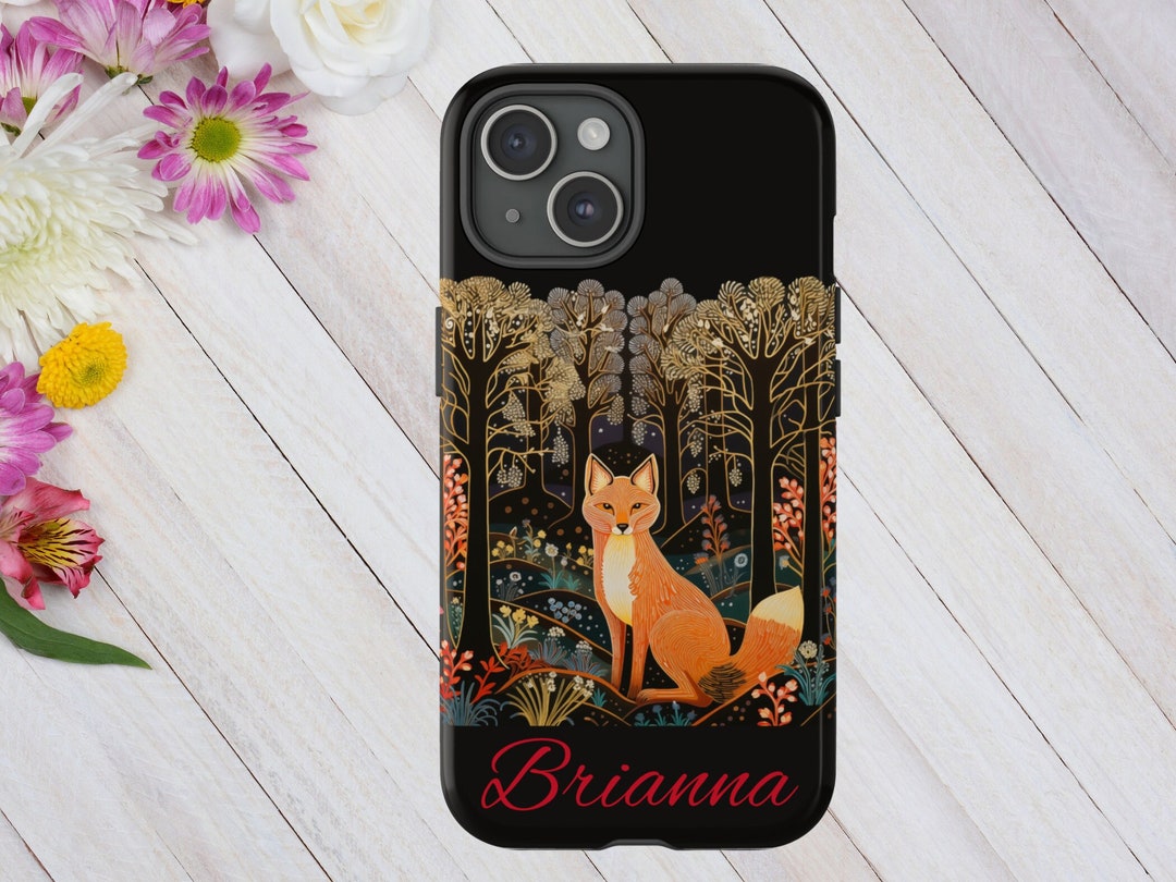 Fox Personalized Phone Case, Japanese Folk Art Fox Tough Phone Case ...