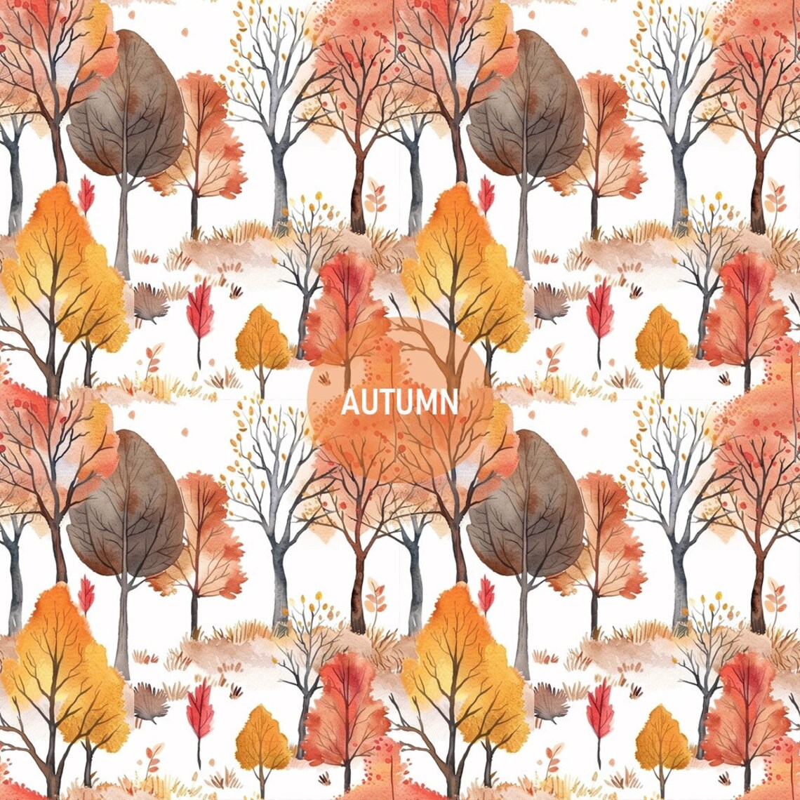 3 Seasons Forest Digital Paper Watercolor Seamless Patterns Sprint ...