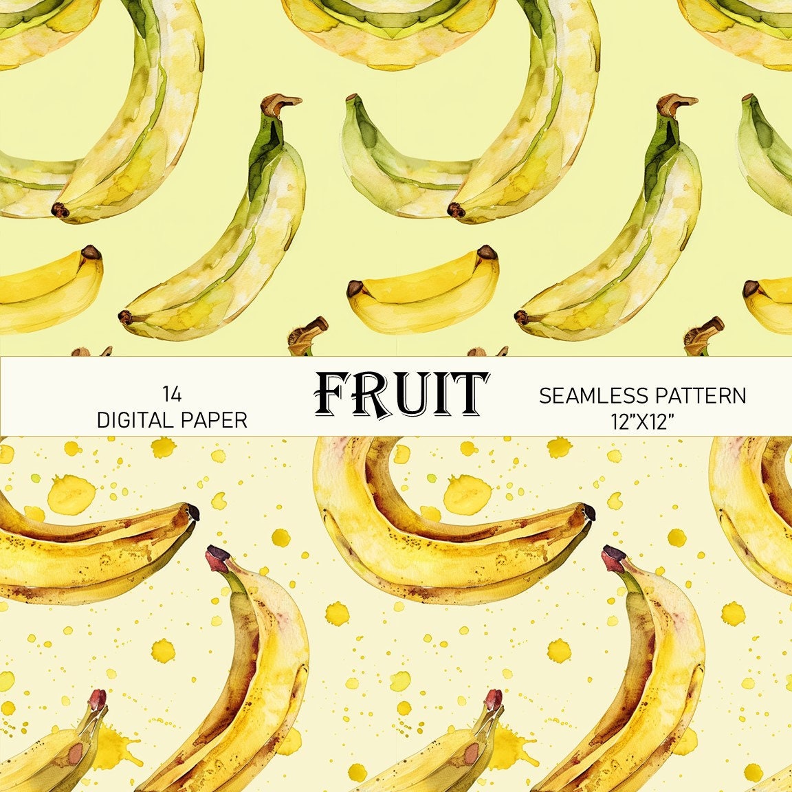FRUIT Digital Paper Pack 12 Jpg Digital Paper, Seamless Pattern ...
