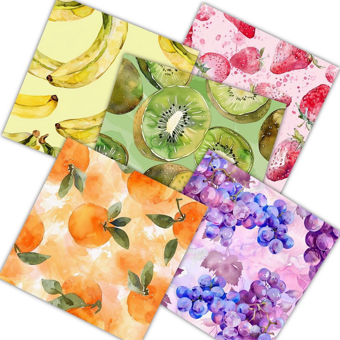 FRUIT Digital Paper Pack 12 Jpg Digital Paper, Seamless Pattern ...