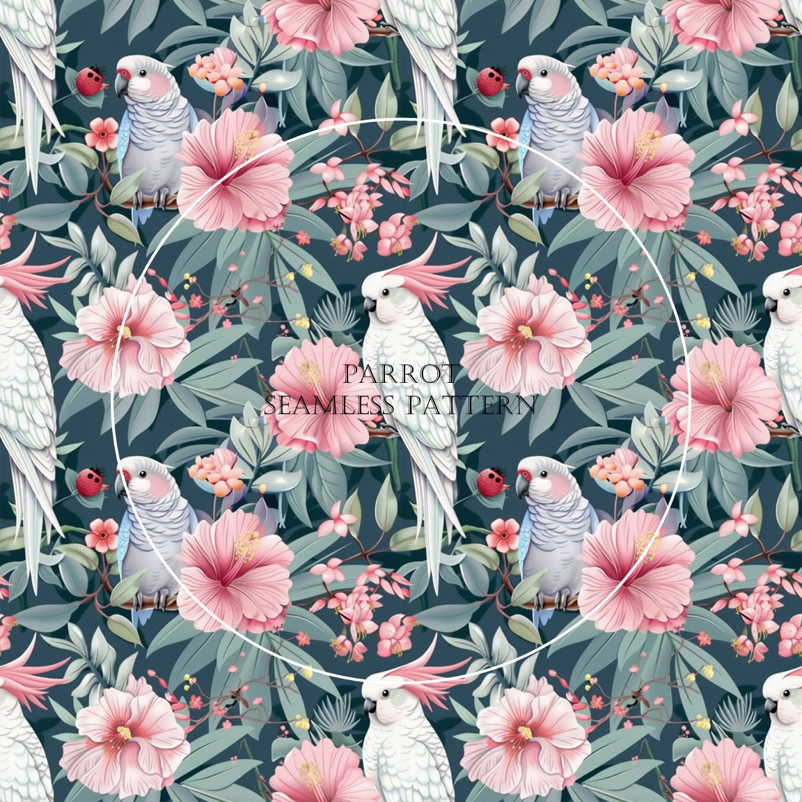 Tropical Parrot Seamless Digital Paper 12x12 300DPI Watercolor Patterns ...