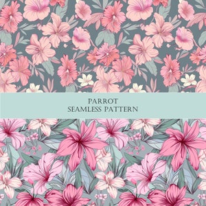 Tropical Parrot Seamless Digital Paper | 12x12" 300DPI Watercolor ...