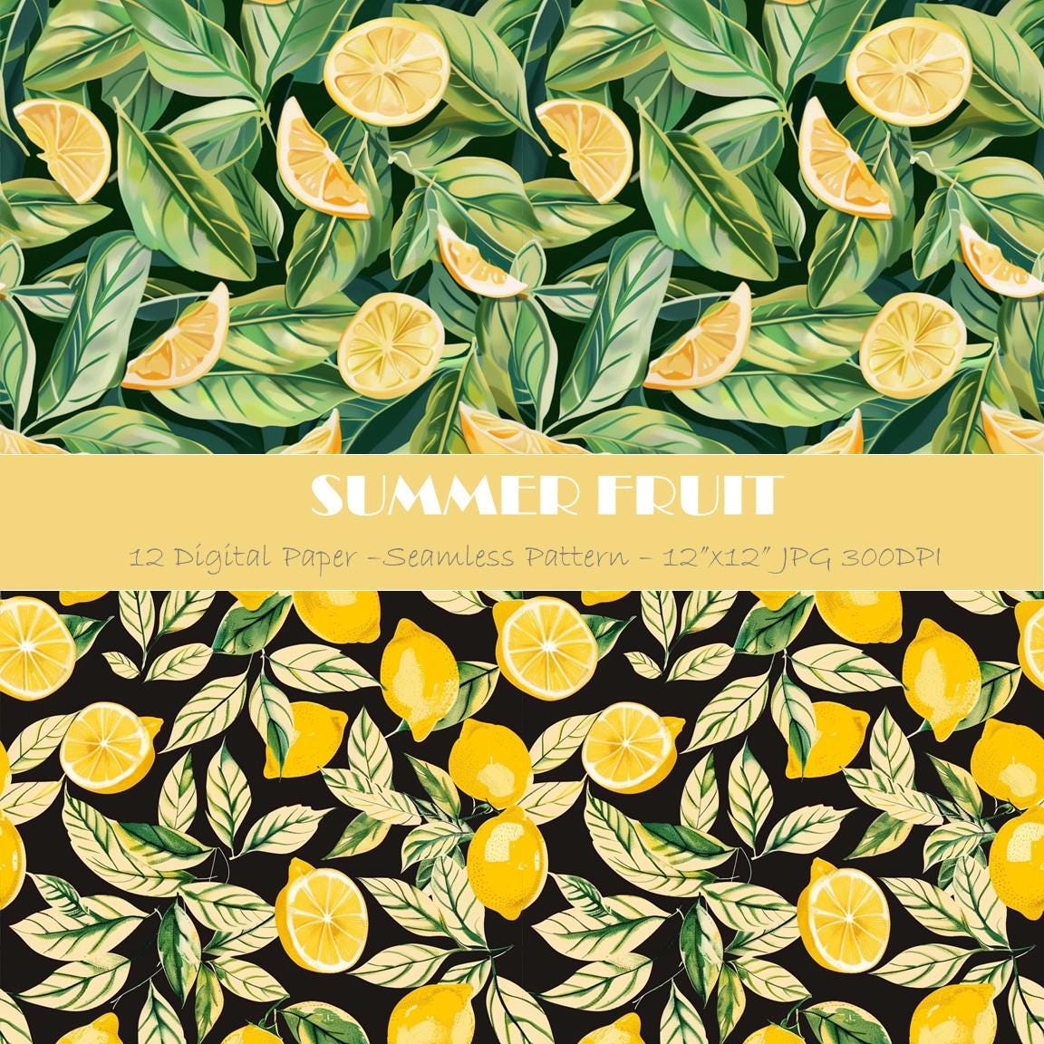 SUMMER FRUIT Digital Paper, Seamless Pattern ,fruit Pattern Summer ...