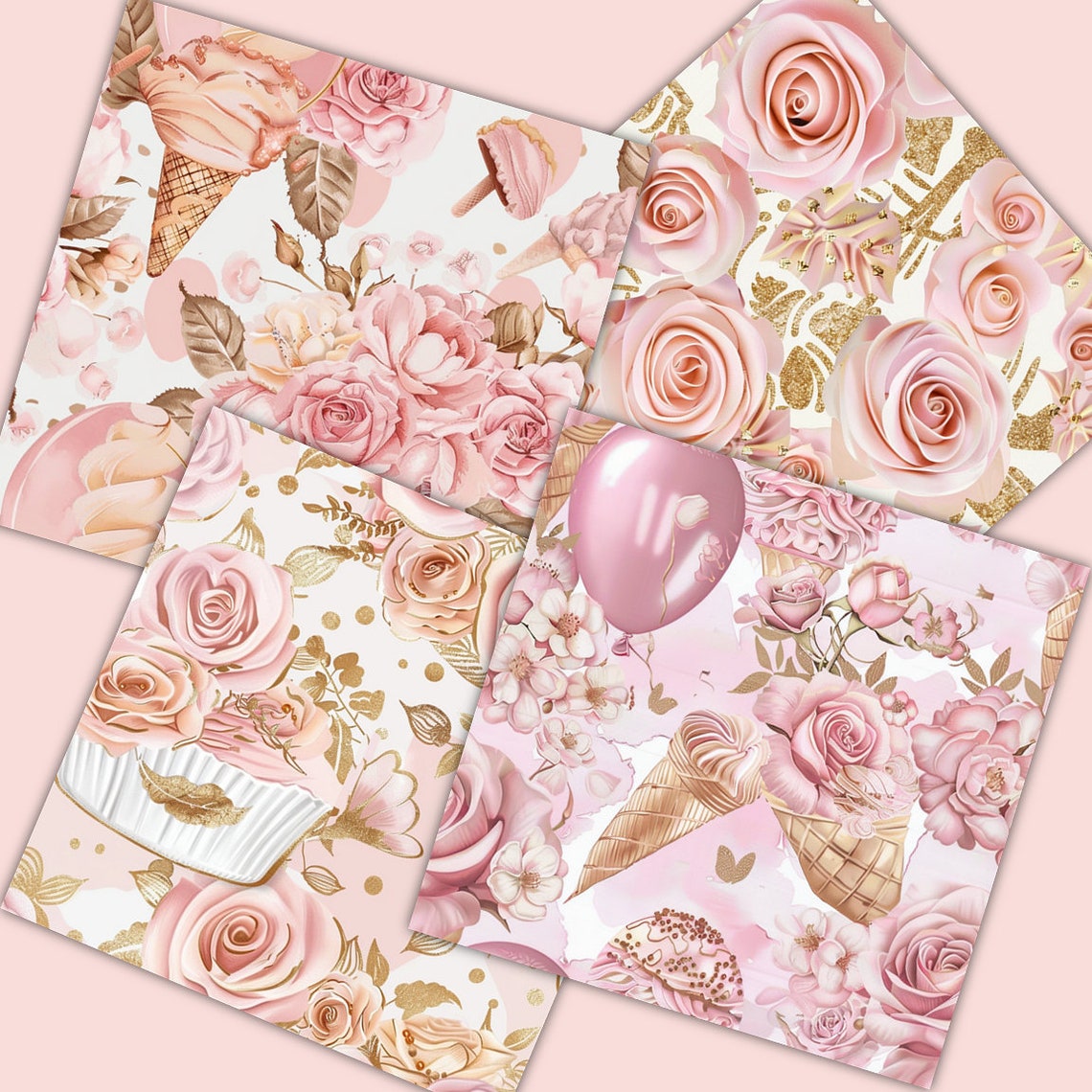 PINK COLLECTION Pinky Sweet Digital Paper Seamless Pattern Blush Pink ...