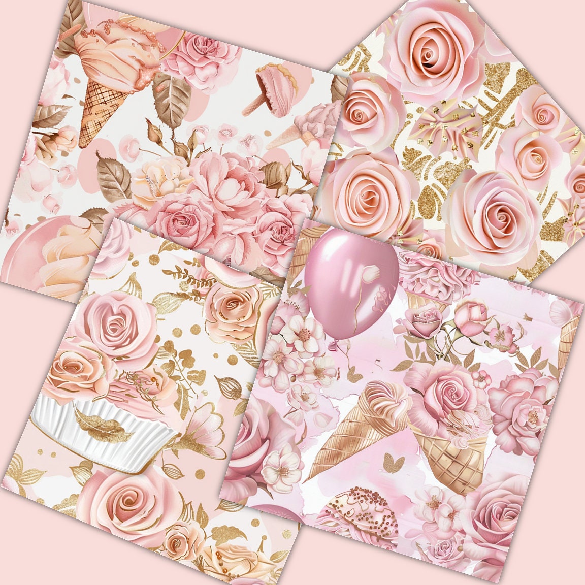 PINK COLLECTION Pinky Sweet Digital Paper Seamless Pattern Blush Pink ...
