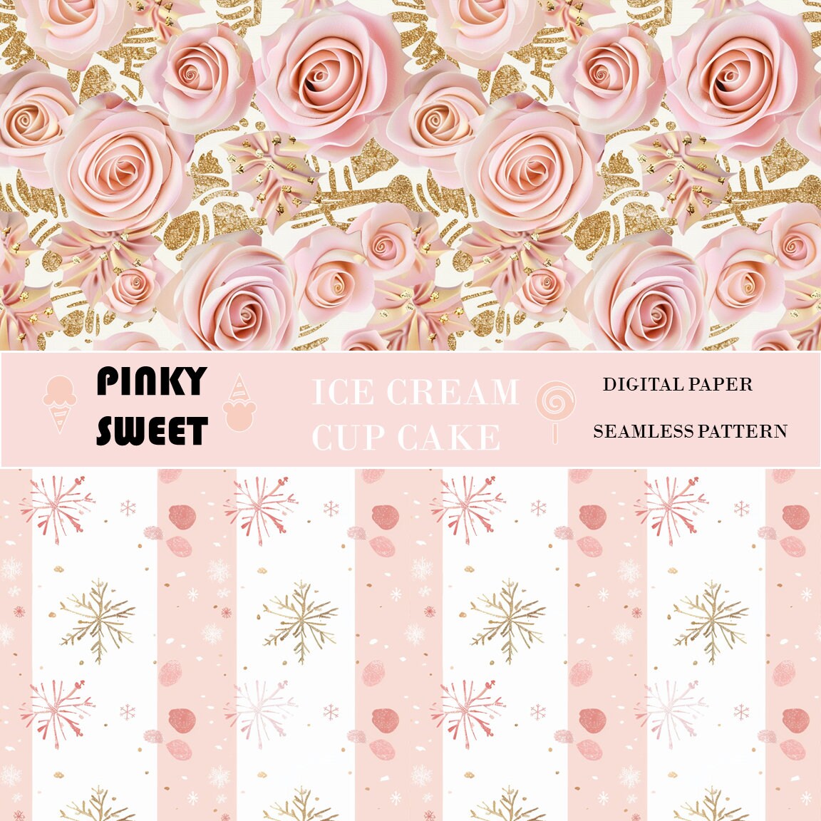 PINK COLLECTION Pinky Sweet Digital Paper Seamless Pattern Blush Pink ...
