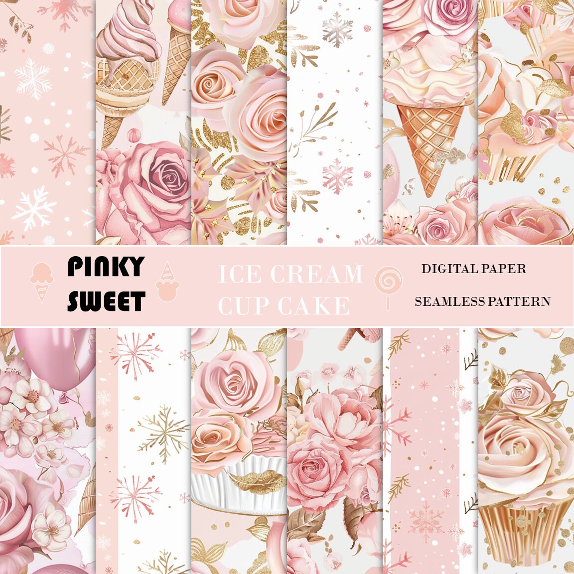 PINK COLLECTION Pinky Sweet Digital Paper Seamless Pattern Blush Pink ...