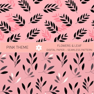 Pink Floral Seamless Pattern: Scrapbook Paper (digital Download) - Etsy