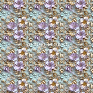 3D Floral Digital Paper Pack: Soft Tone Seamless Patterns (12x12 Inch ...