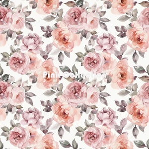 Pink Collection, Pink Flowers ,watercolor Flower Collection ,digital ...