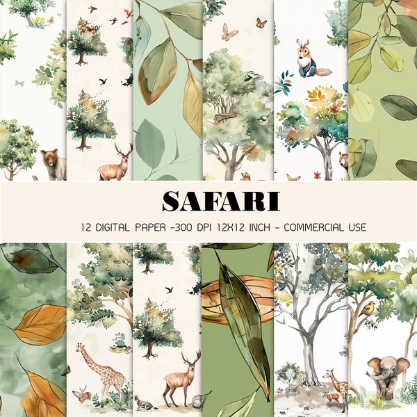 Safari Digital Paper - Etsy