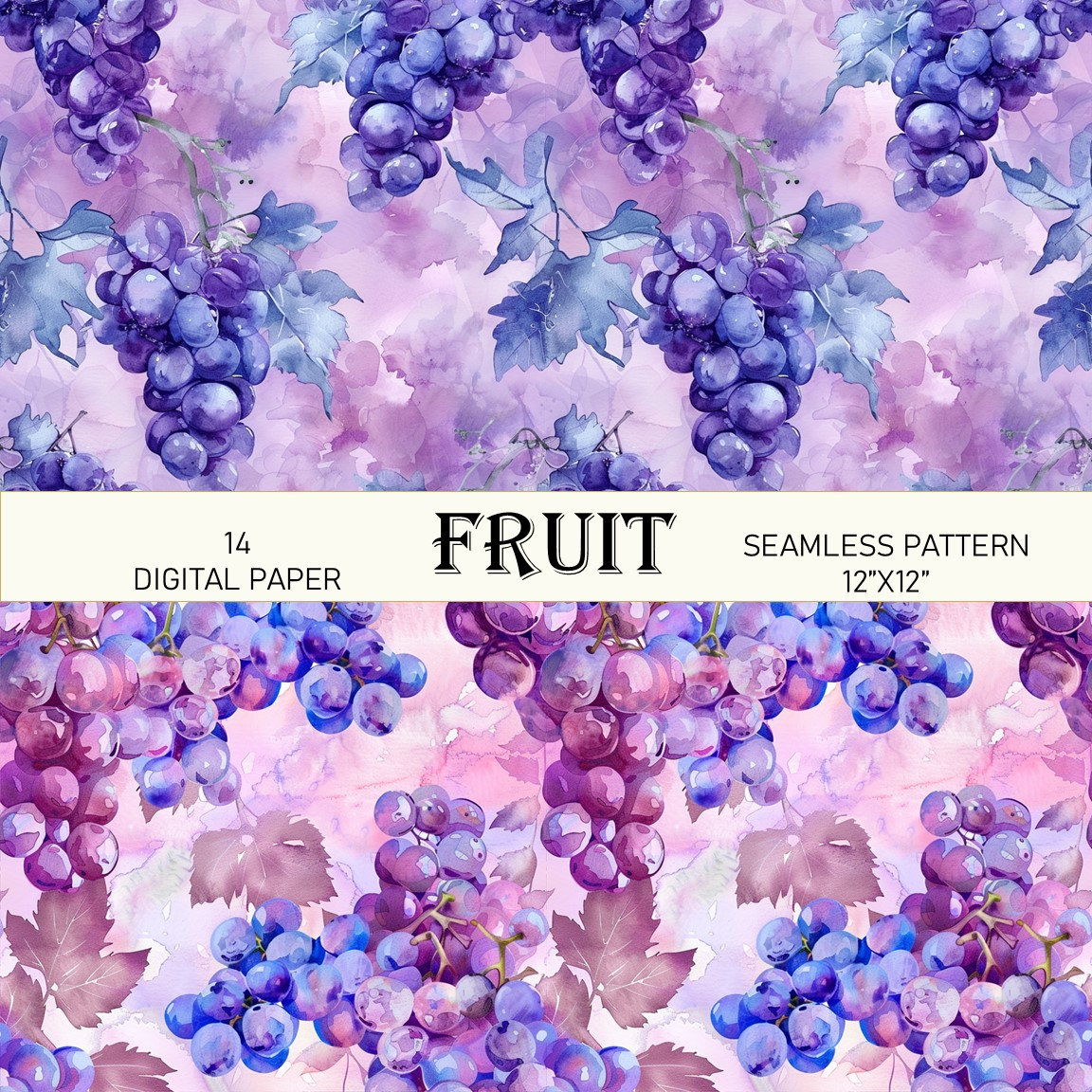 FRUIT Digital Paper Pack 12 Jpg Digital Paper, Seamless Pattern ...