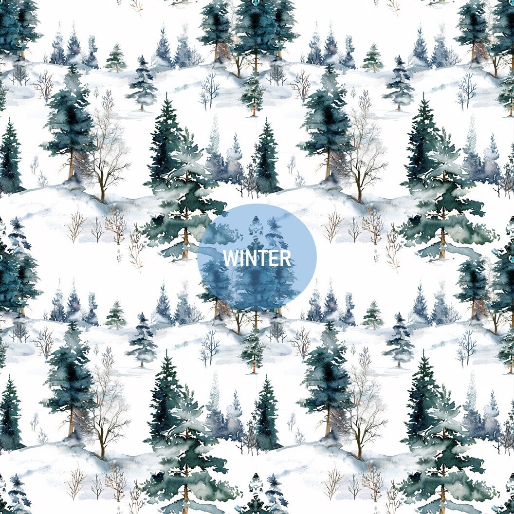 3 Seasons Forest Digital Paper Watercolor Seamless Patterns Sprint ...