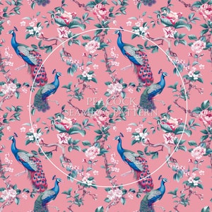 Elegant Peacock Seamless Digital Paper 12x12 300DPI Watercolor Patterns ...