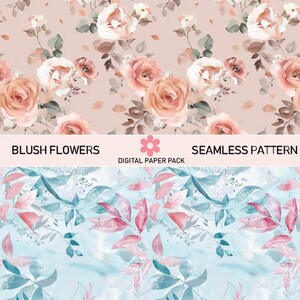 PINK COLLECTION - Pink Brooming Digital Paper Seamless Pattern ,blush ...