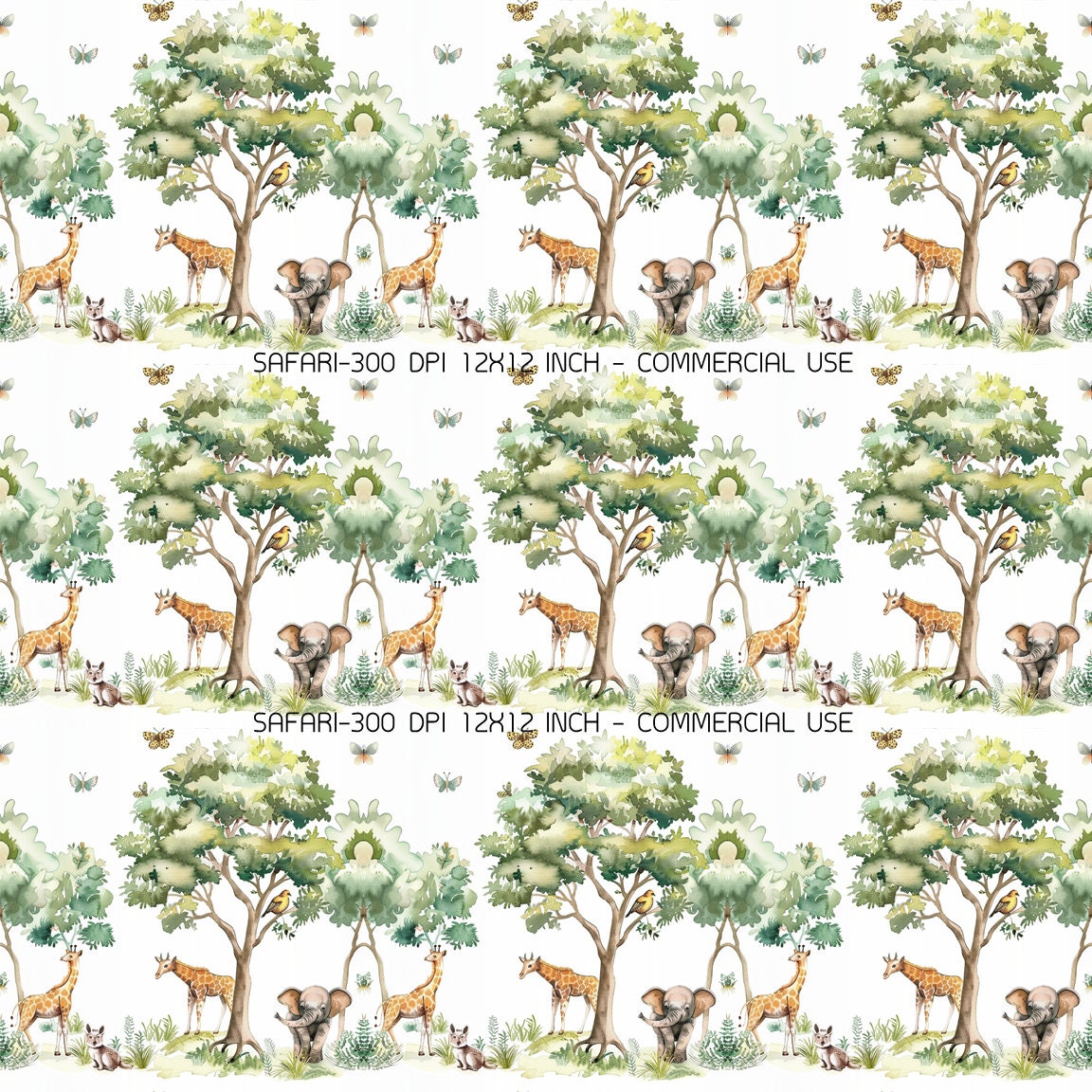 SAFARI Digital Paper Pack 12 Jpg seamless Pattern Watercolor Natural ...