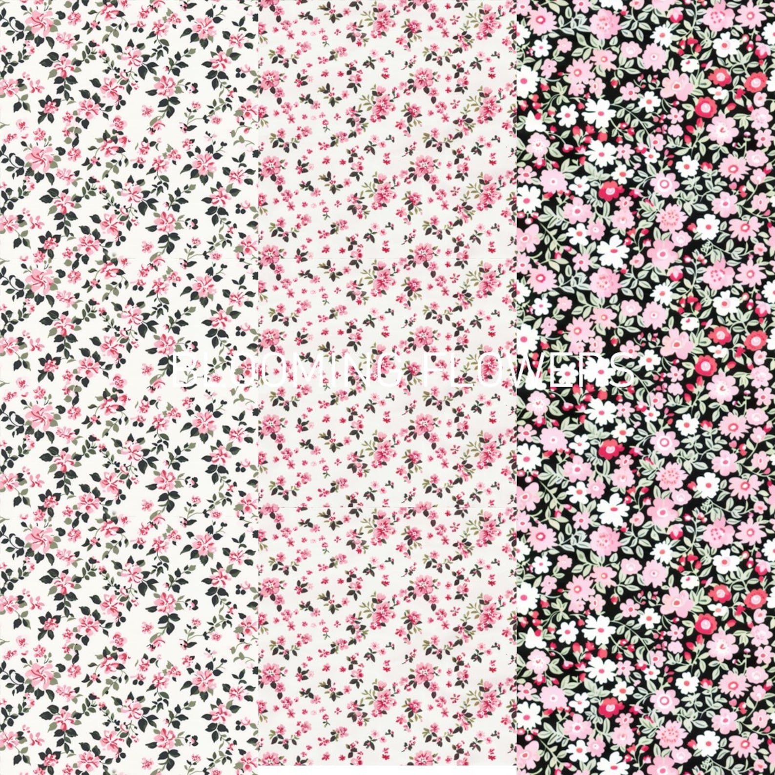 Blooming Flowers - Digital Paper , Seamless Floral Pattern, Printable ...