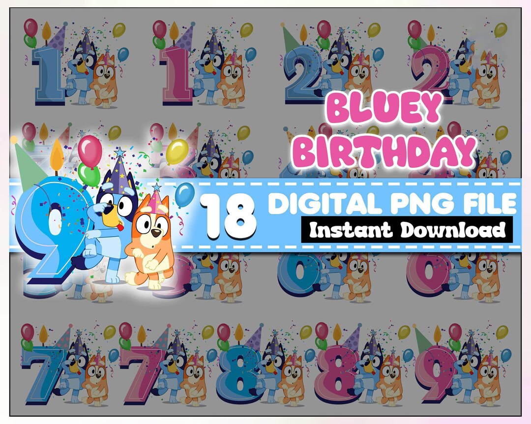 New HPBD Number Blue Dog SVG Bundle, Png Files, Png for Shirts ...