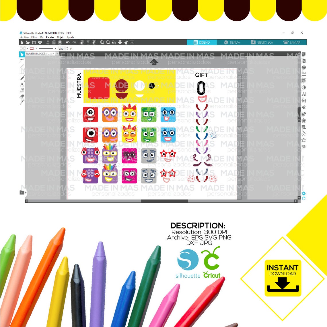 Number Blocks, Digital Pack, Eps Svg Png Dxf Jpg, Number Blocks Clipart ...