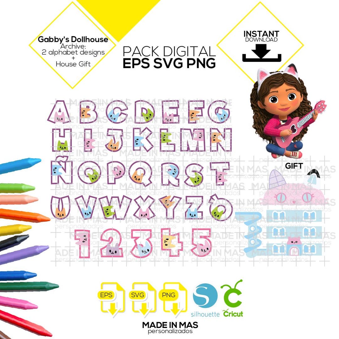 Alphabet Gabby Dollhouse, Font, Number, House, Eps Svg Png, Clipart ...