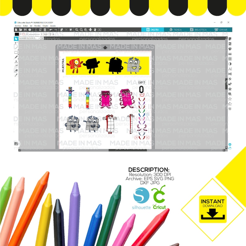 Number Blocks, Digital Pack, Eps Svg Png Dxf Jpg, Number Blocks Clipart ...