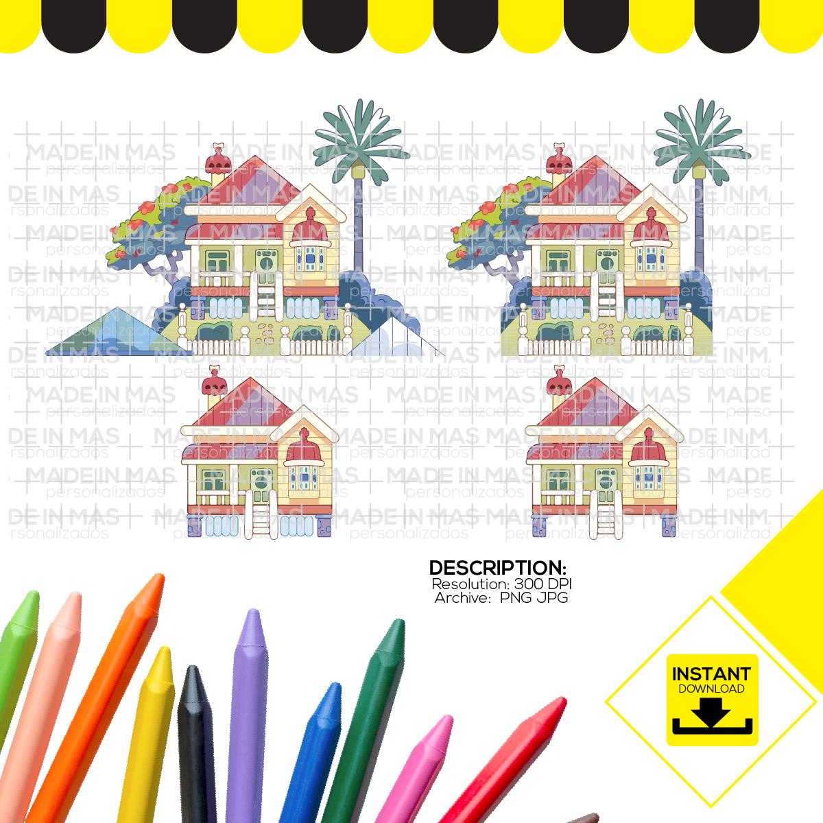 Bluey House , Bluey House , Bluey Digital Dowloand Background Eps Svg ...