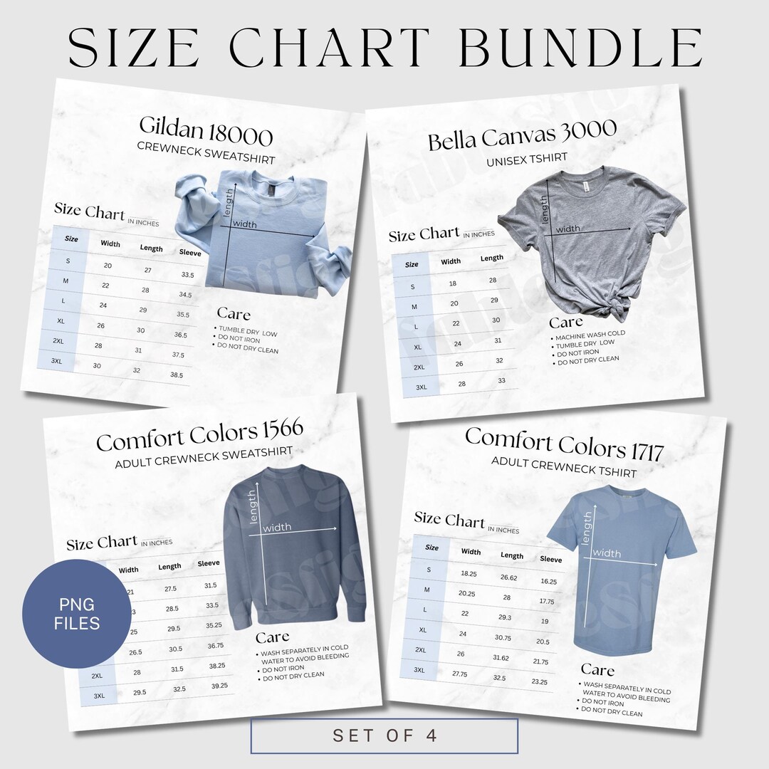 Comfort Colors 1717 Tshirt Size Chart, Aesthetic Size Chart and Care ...