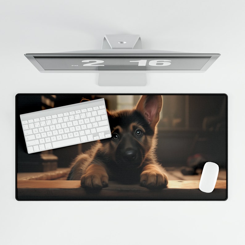 Pixar-inspired German Shepherd Mousepad Whimsical Desk Mat for Dog ...