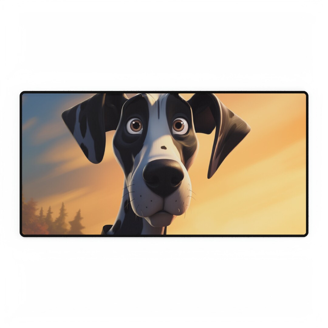 Pixar Inspired Great Dane Mousepad Adorable Canine Desk Mat, Cute ...