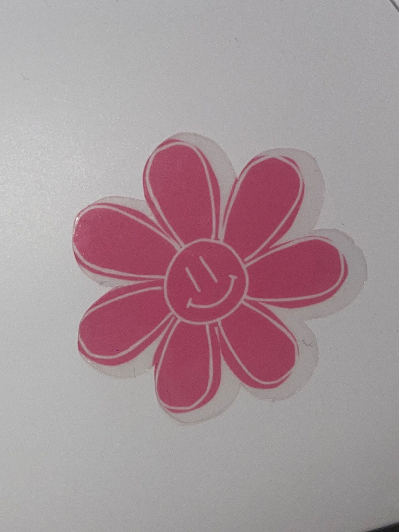 Smiley Face Flower Sticker (waterproof) - Etsy