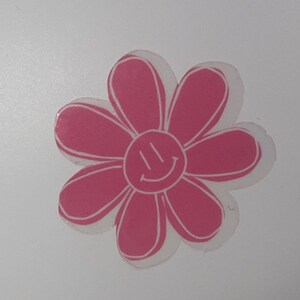 Smiley Face Flower Sticker (waterproof) - Etsy