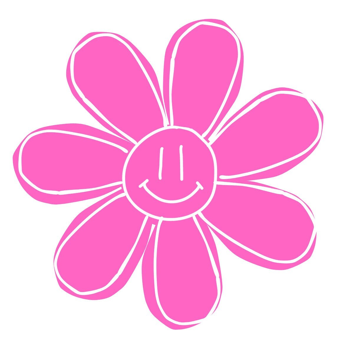 Smiley Face Flower Sticker (waterproof) - Etsy