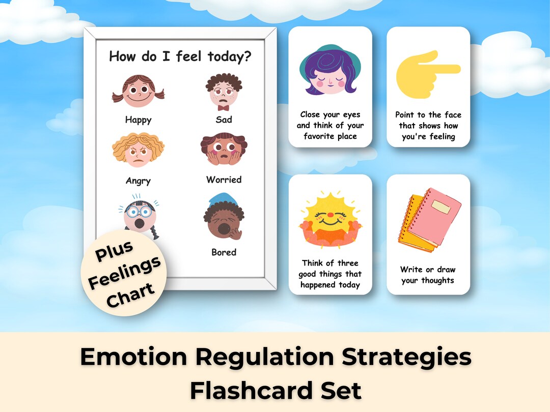 Kids' Emotion Flashcards and Feelings Chart Printable Learning Tool ...