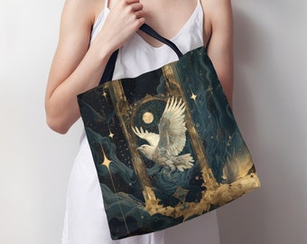 Raven Tote Bag, Cottagecore Tote Bag, Crow Tote Bag, Cottagecore, Dark ...