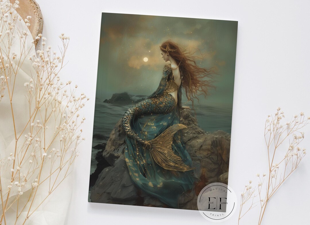 Mermaid Journal, Personalized Sea Goddess Notebook, Mermaid Gift Gothic ...