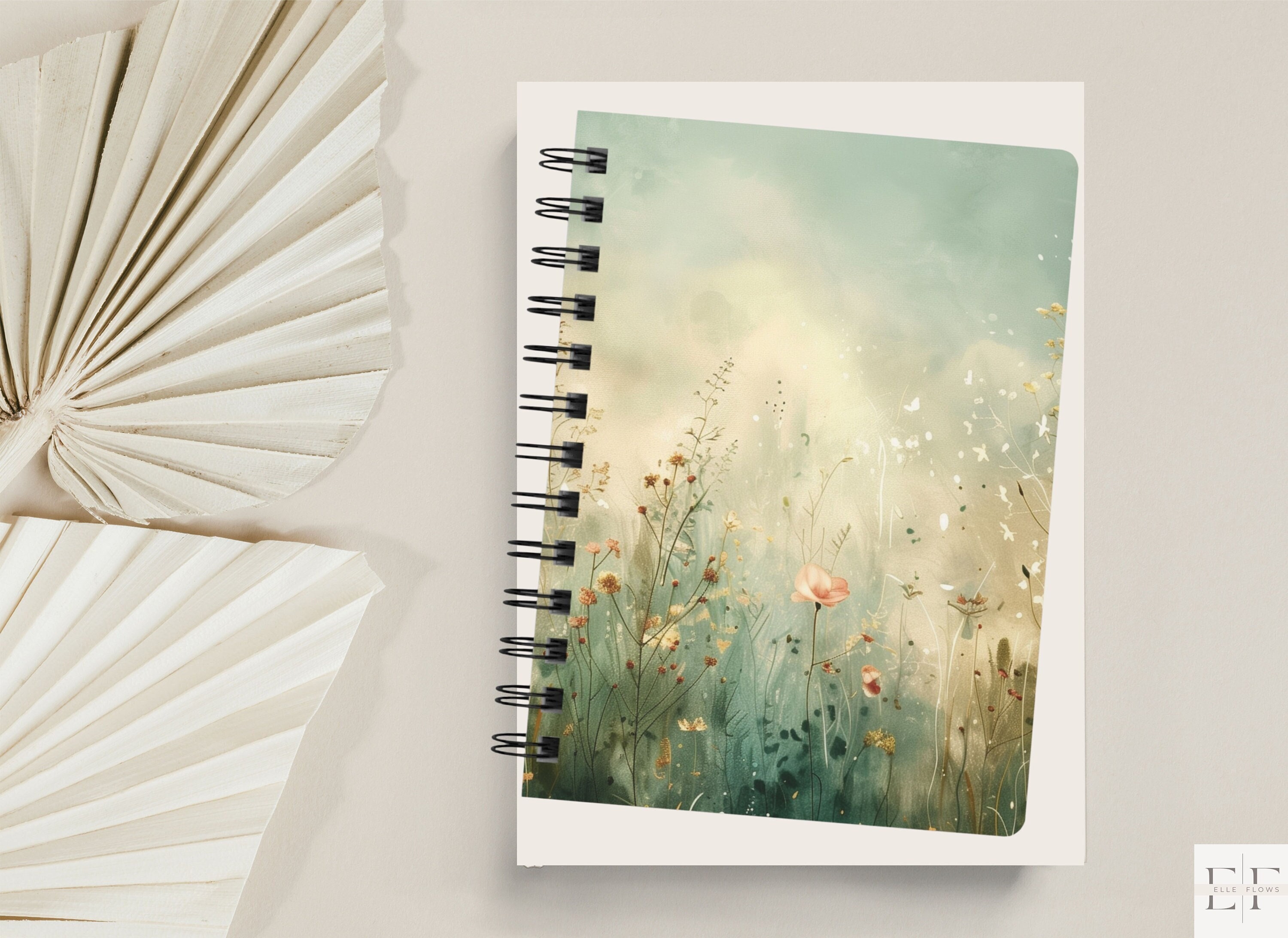 Cottagecore Notebook, Wild Flower Field Watercolor Journal, Spiritual ...