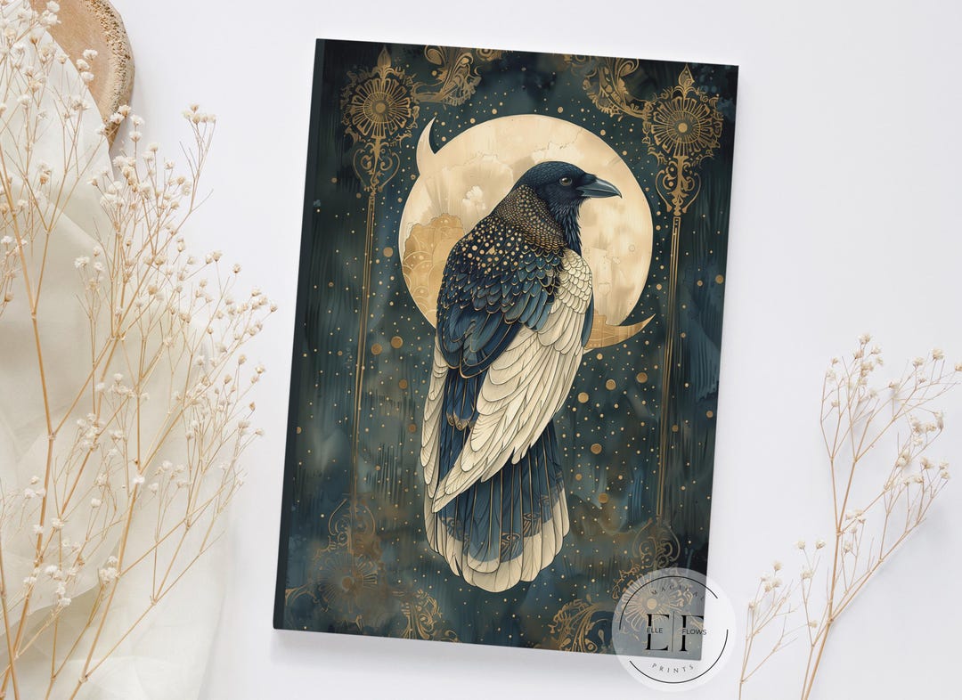 Mystical Crow Journal, Personalized Full Moon Notebook, Spiritual ...