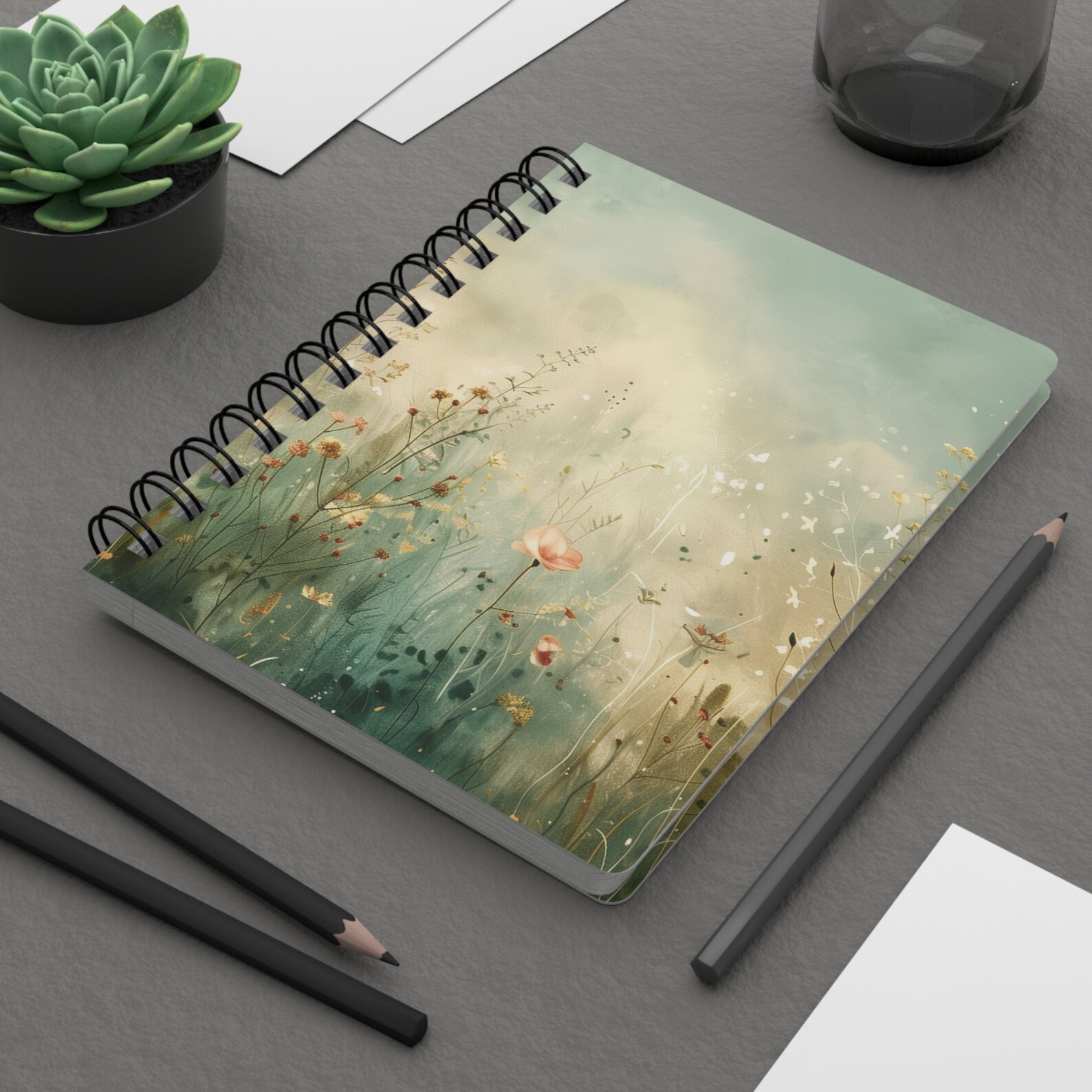 Cottagecore Notebook, Wild Flower Field Watercolor Journal, Spiritual ...