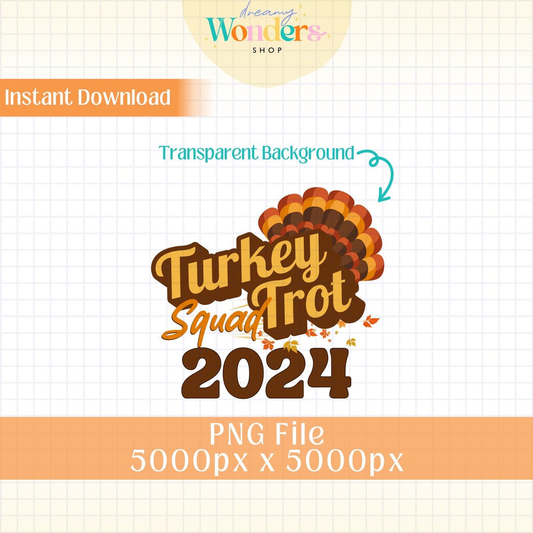 Turkey Trot Squad Fall PNG, Sublimation Design, Custom DTF Digital ...