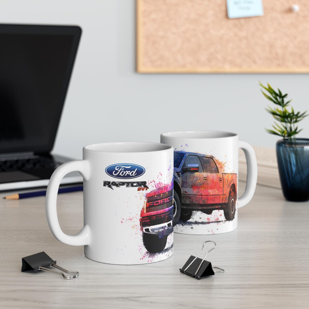 Ford Raptor SVT Mug, Watercolor Style Mug, Ceramic Coffee Cup, Unique ...
