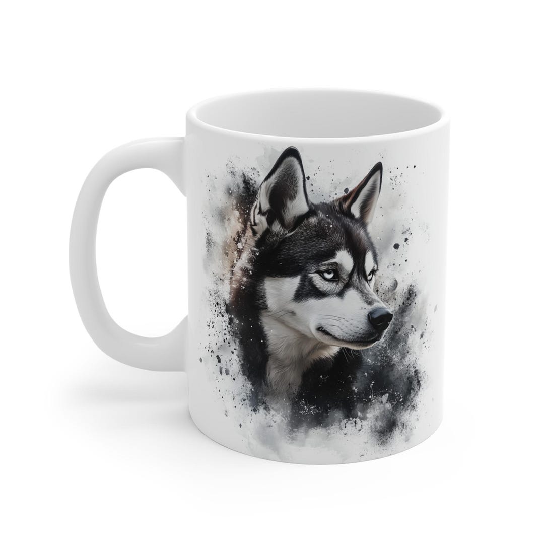 Huskie Mug - Cute Dog Coffee Cup, Siberian Husky Tea Mug, Puppy Lover ...