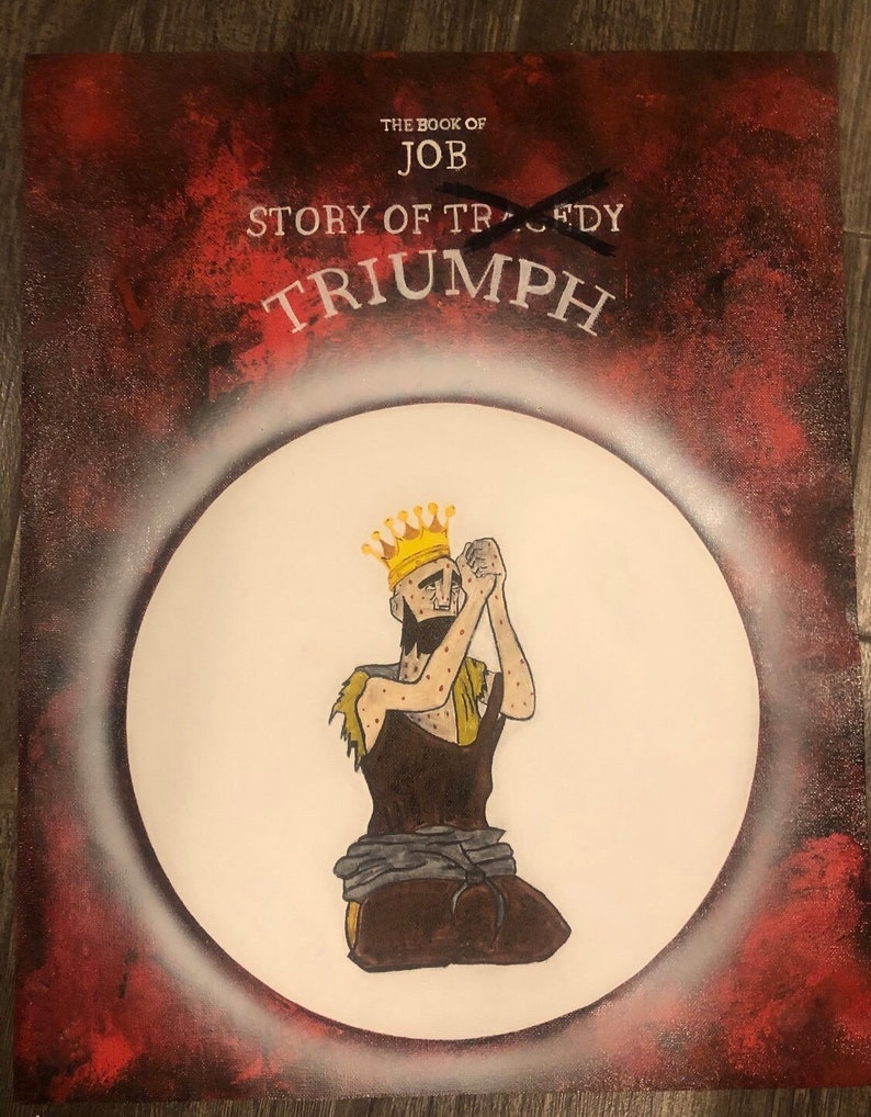 Book of Job / Story of Triumph Bible Spray Paint Art 12 by 18 Inch ...